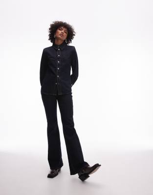 Mango western shirt and jeans co-ord in dark blue | ASOS