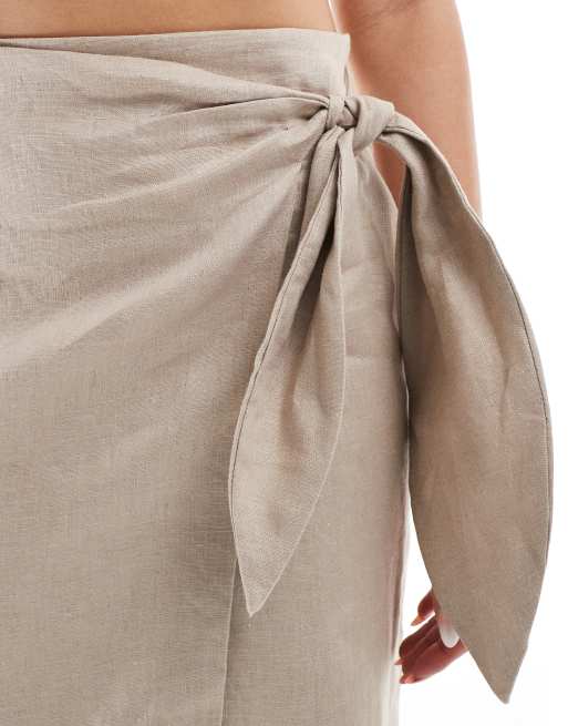 Tan wrap skirt store