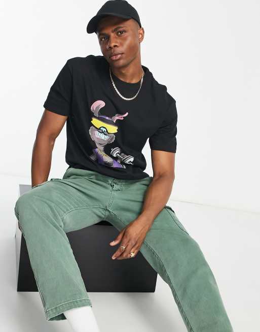 Marbek crypto viking print t-shirt in black | ASOS