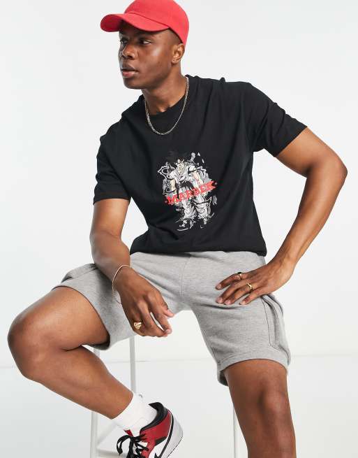 Marbek saiyan anime print T-shirt in black | ASOS