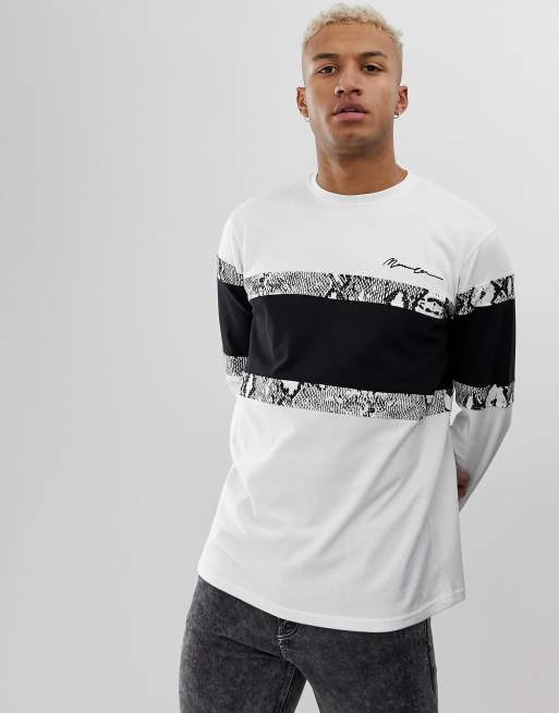 Mennace long sleeve t-shirt with snake print | ASOS