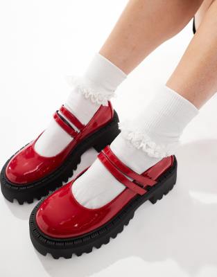 Merceditas rojas de charol con suela gruesa Imani de Raid | ASOS