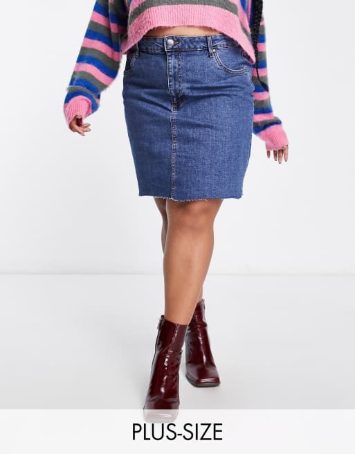Minifalda Vaquera Azul De Cottonon Curve Asos
