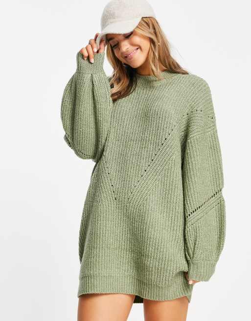 Miss Selfridge Khaki Mia Chunky Slouchy Dress Asos