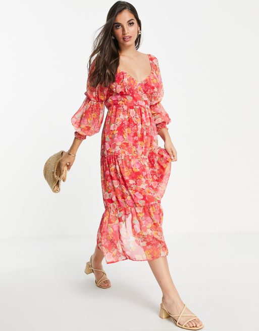 Miss Selfridge Midaxi Kleid Aus Chiffon Mit Bindeband Vorne Und