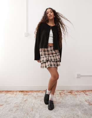 Miss Selfridge - Mini-jupe à volants et carreaux | ASOS