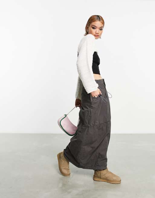 Miss Selfridge super crop holey sweater in cream | ASOS