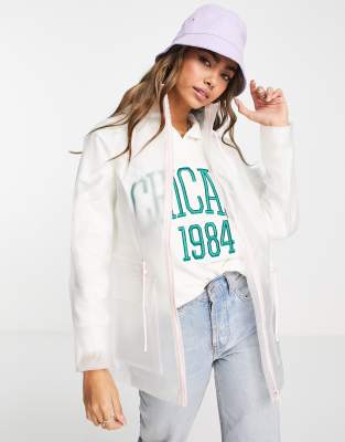 Miss Selfridge transparent rain mac in clear | ASOS