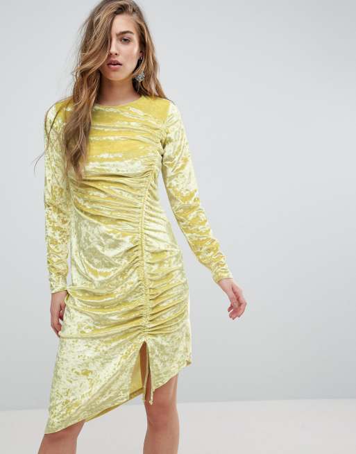 Miss Selfridge Velvet Ruched Mini Dress Asos