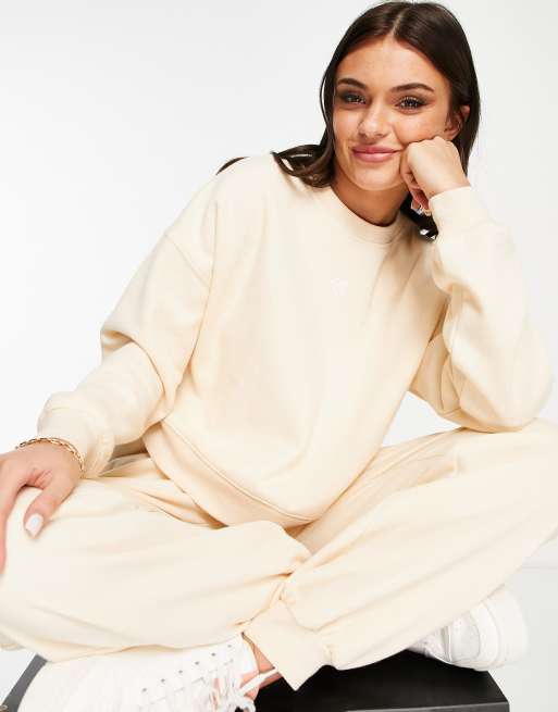 Miss Selfridge Vit Sweatshirt Med Broderade Hjärtan Del Av Set Asos