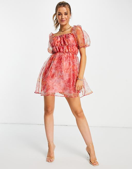 Miss Selfridge – Voluminöses, bedrucktes Minikleid aus Organza | ASOS Miss Selfridge – Voluminöses, bedrucktes Minikleid aus Organza | ASOS