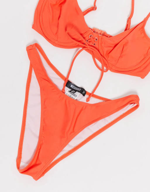 Missguided bikini set in coral | ASOS