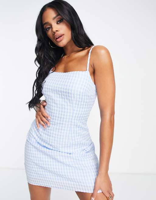 Missguided Vestito Skater Con Spalline Sottili E Scollo Squadrato