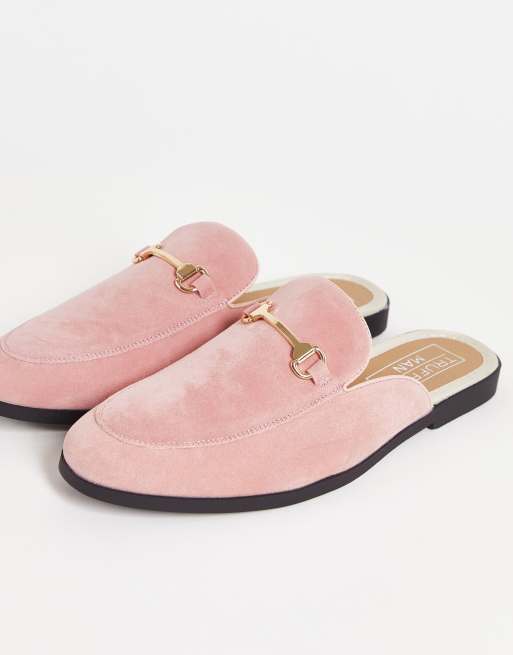 Mocasines Rosas Estilo Mules Con Bridón De Metal De Truffle Collection