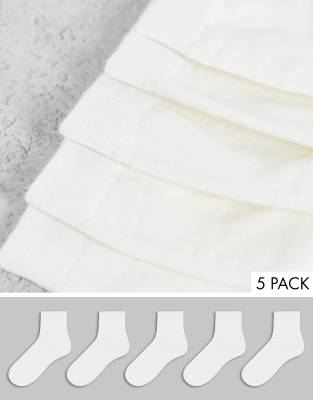 Monki 5-pack socks in white | ASOS
