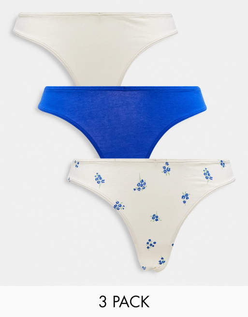 Monki Aina 3 pack thongs in multi | ASOS