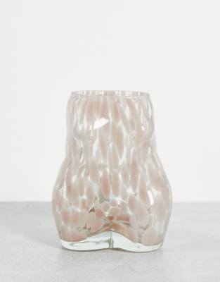 Monki glass body vase in pink speckle | ASOS