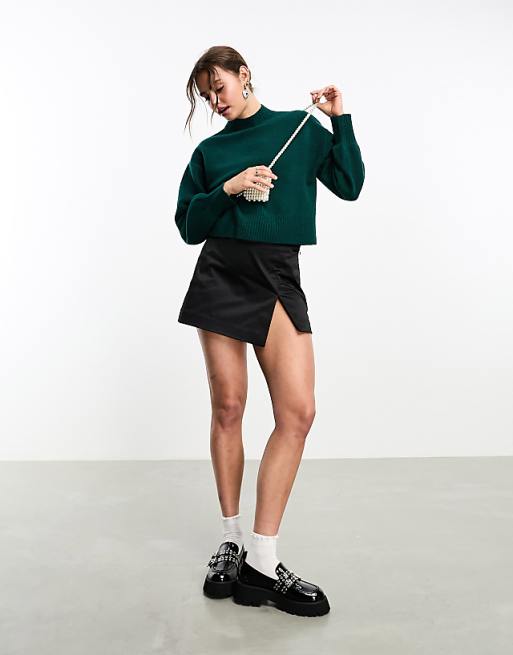 Monki knitted turtleneck sweater in dark green | ASOS Monki knitted turtleneck sweater in dark green | ASOS