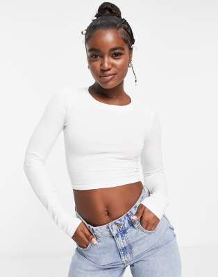 Monki – Langärmliges Oberteil in Weiß | ASOS