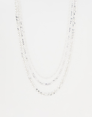 Monki layering chain necklace in silver | ASOS