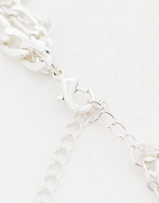 Monki layering chain necklace in silver | ASOS