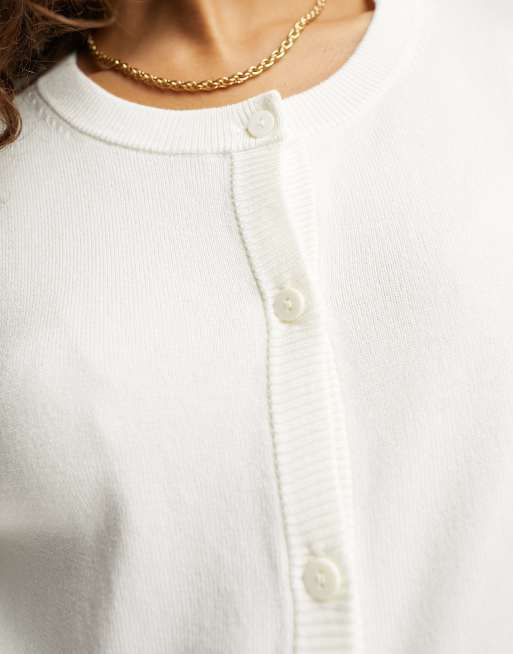 Monki lightweight button up cardigan in white | ASOS