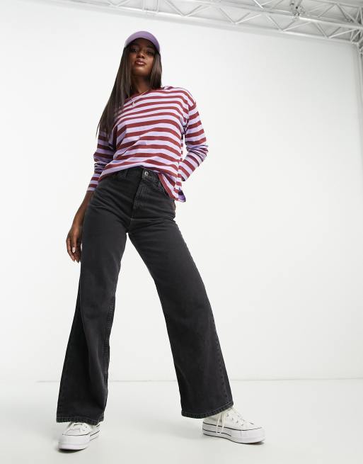 Monki long sleeve T-shirt in purple stripe | ASOS
