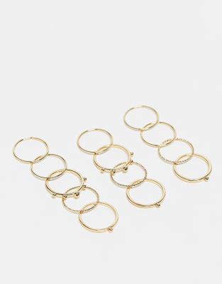 Monki multi pack rings in gold | ASOS