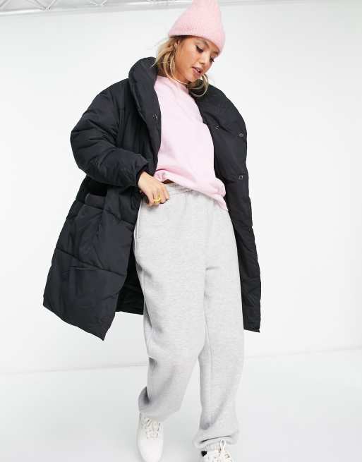 Monki padded coat in black - BLACK | ASOS