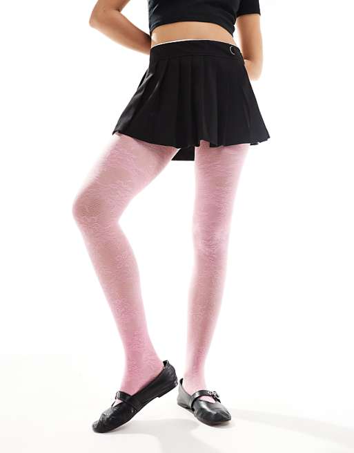 Monki - Panty van kant in roze | ASOS Monki - Panty van kant in roze | ASOS