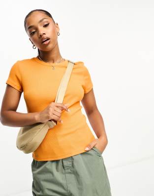 Monki short sleeve t-shirt in orange | ASOS