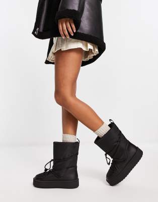 Monki snow boots in black | ASOS