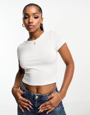 Monki - T-shirt crop top - Blanc | ASOS