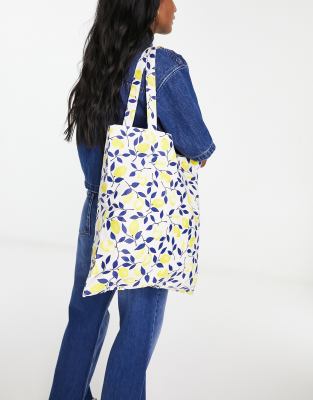 Monki - Tote bag à imprimé citrons - Jaune | ASOS