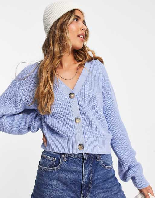 Monki - Zeta - Gilet en maille - Bleu | ASOS