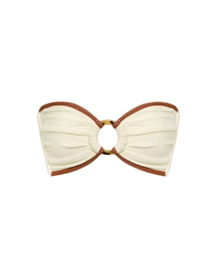MONTCE bandeau bikini top and bottom in terracotta binded oat | ASOS
