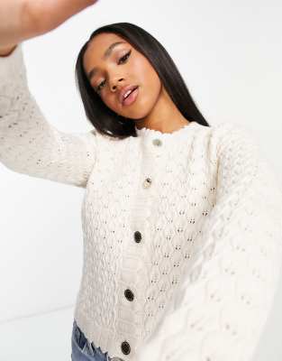 Morgan – Elfenbensvit, virkad kofta | ASOS Morgan – Elfenbensvit, virkad kofta | ASOS