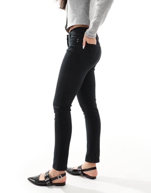 Morgan low waist skinny jean in black | ASOS