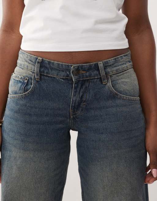 Motel low rise parallel jeans in steel blue | ASOS