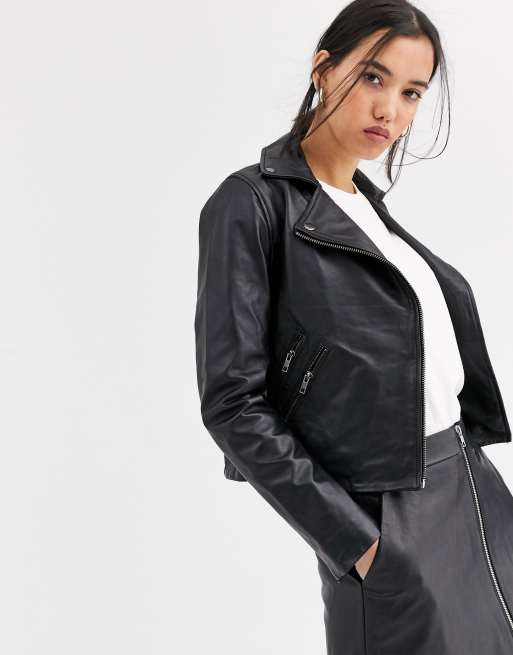 Muubaa classic leather biker jacket | ASOS