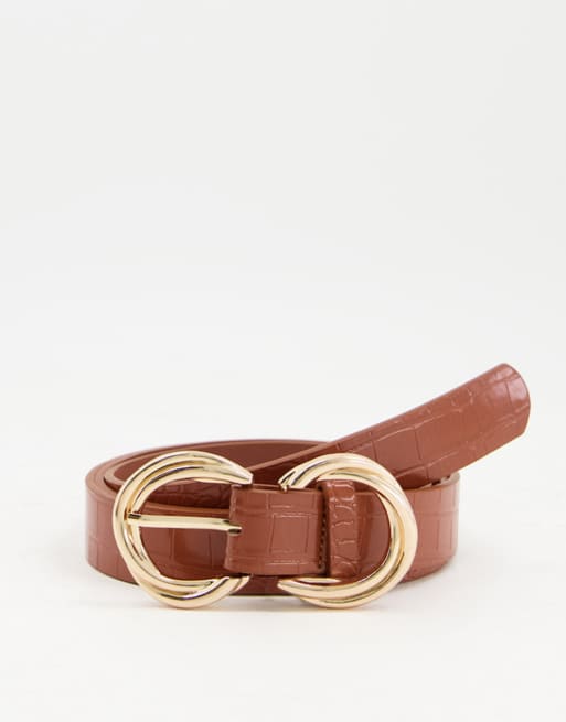 My Accessories London Curve Waist And Hip Belt With Double Buckle In