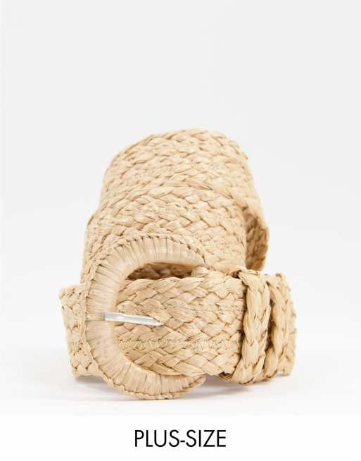 My Accessories London Curve Woven Waist And Hip Belt In Straw Asos