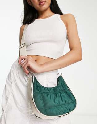 My Accessories London curved cross body bag in green | ASOS