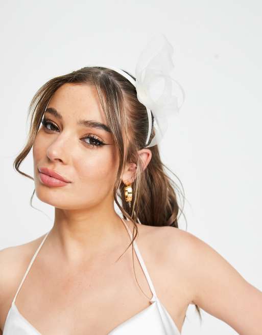 My Accessories London fascinator headband in cream | ASOS