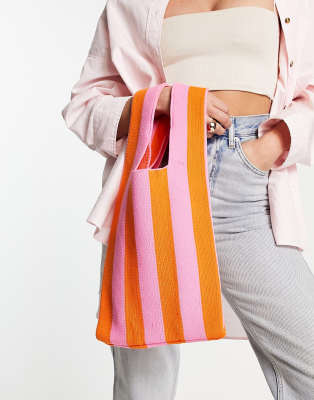 My Accessories London mini shopper bag in tutti frutti stripe | ASOS