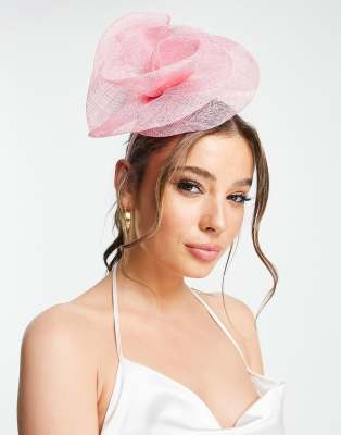 My Accessories London oversized fascinator headband in pink | ASOS