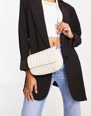My Accessories London padded mini cross body bag in beige | ASOS