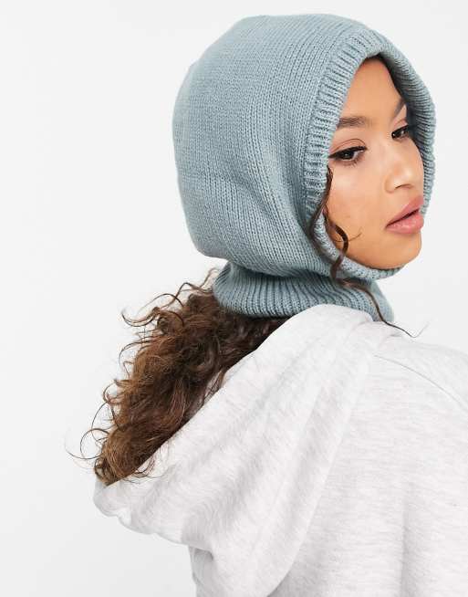 My Accessories London ribbed balaclava in muted green | ASOS