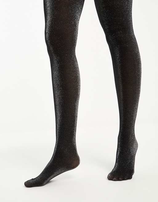 My Accessories London shimmer tights in black | ASOS