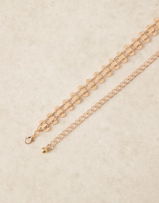 My Accessories mini link chain belt in gold | ASOS